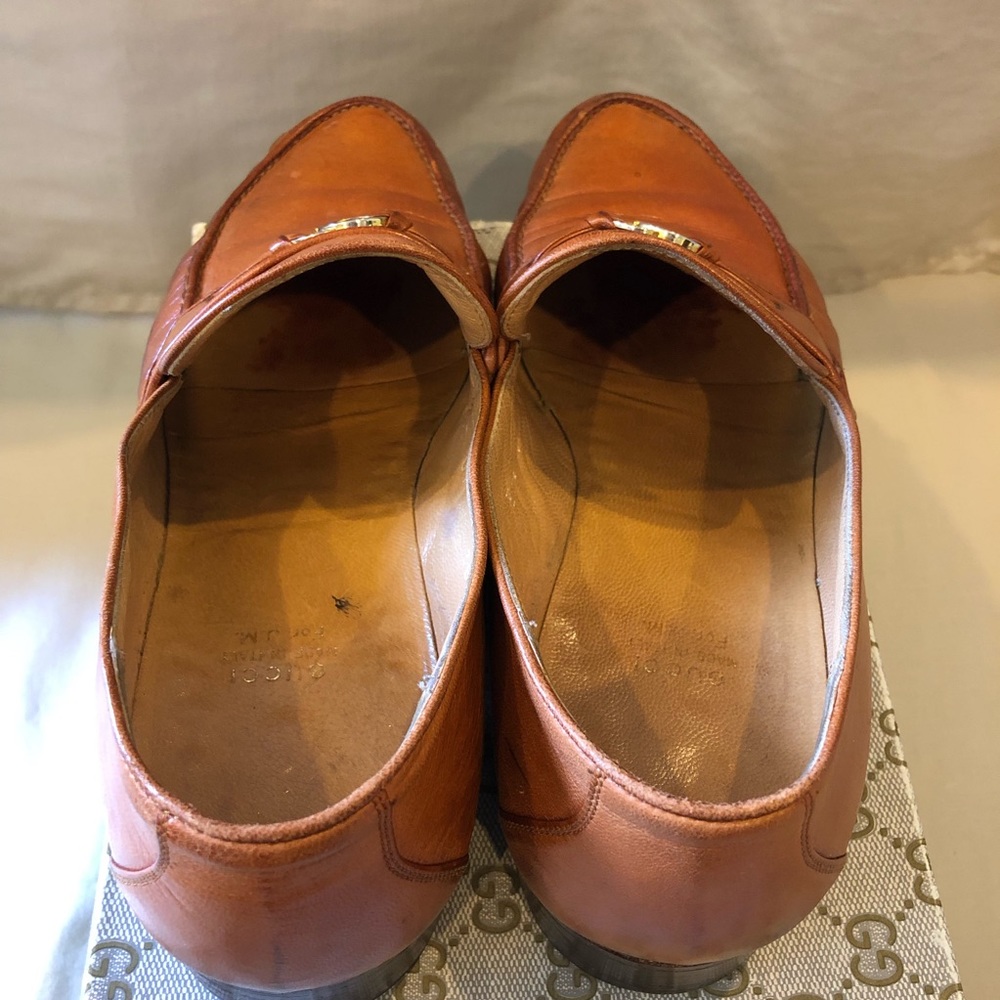 Vintage Gucci Cognac Loafers With Box - Gem